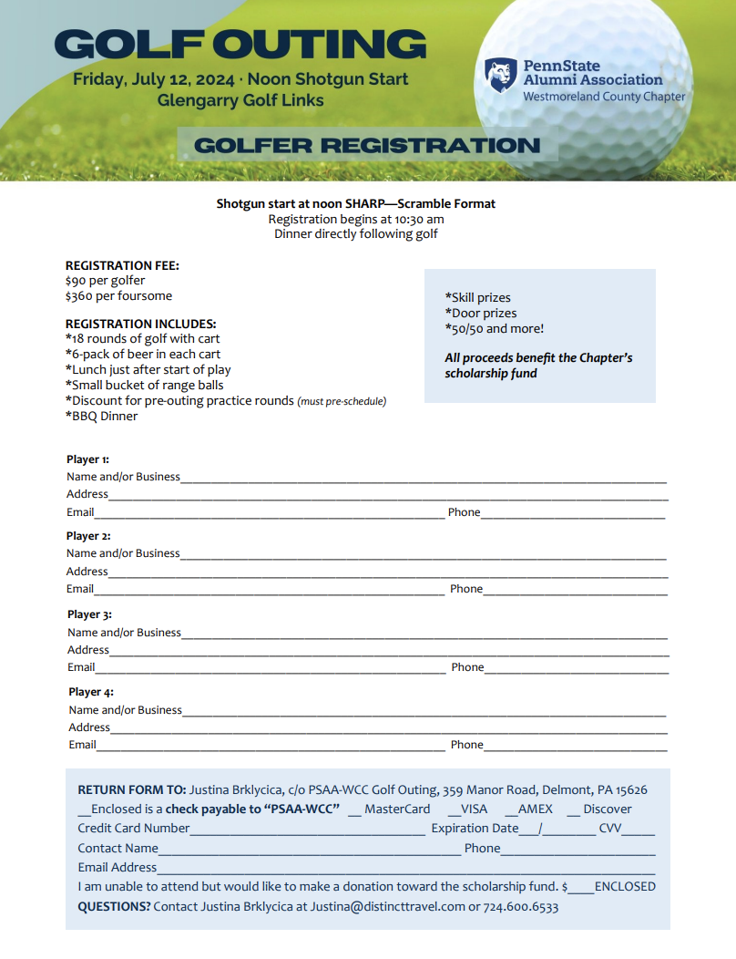 Outings - Glengarry Golf Links